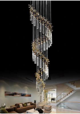 Cina Nuovo soggiorno a bolla colonna di cristallo luce a LED lusso lampada a pendente lunga semplice villa duplex scala rotante grattacielo in vendita