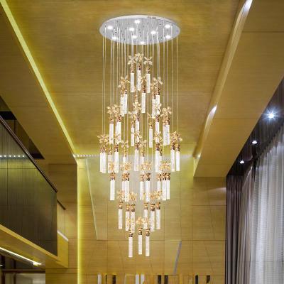 Cina Nuovo soggiorno a bolla colonna di cristallo luce a LED lusso lampada a pendente lunga semplice villa duplex scala rotante grattacielo in vendita