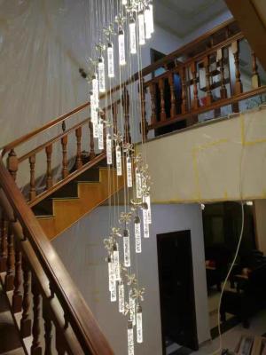 Cina Nuovo soggiorno a bolla colonna di cristallo luce a LED lusso lampada a pendente lunga semplice villa duplex scala rotante grattacielo in vendita