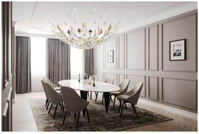 Cina Customized Hotel Lobby Cristallo lampadario moderno lusso Decorativo Large Glass Leaf Led Pendent Light in vendita