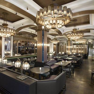 Cina AC 85-265V Voltaggio Illuminazione interna moderna Gran foyer lampadario per il ristorante cinese semplice metallo rame Hot Pot in vendita