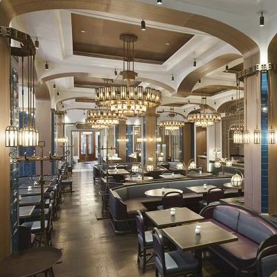 Cina AC 85-265V Voltaggio Illuminazione interna moderna Gran foyer lampadario per il ristorante cinese semplice metallo rame Hot Pot in vendita