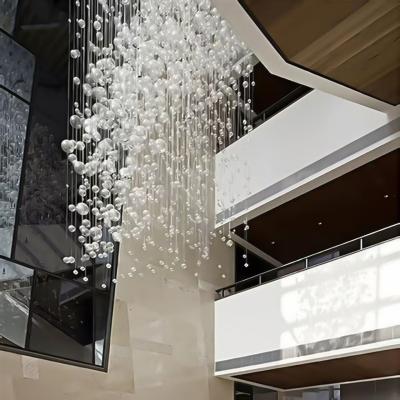 China Modern Decorative Crystal Multi-Color Bubble Glass Ball Chandelier Used for Hotel Lobby Table Wedding Custom Lobby Long Staircase Big Size Luxury Project Led Glass Ball Chandelier Pendant Light for sale
