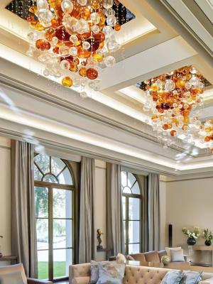 China Modern Decorative Crystal Multi-Color Bubble Glass Ball Chandelier Used for Hotel Lobby Table Wedding Custom Lobby Long Staircase Big Size Luxury Project Led Glass Ball Chandelier Pendant Light for sale