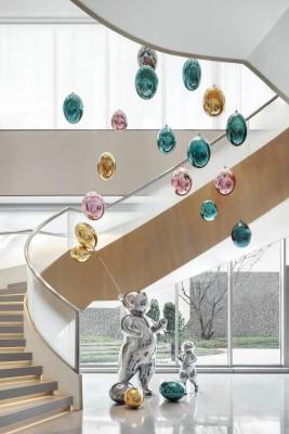 Cina Custom Non Standard Cobblestone Glass Chandelier Hotel Lobby Tavolo di sabbia Forma Atmoseric Lampada Vendite candelabri Lampade pendenti in vendita