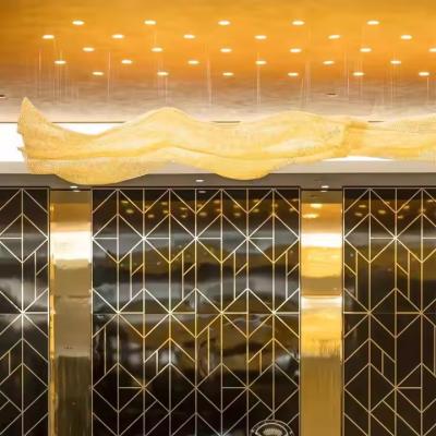 China Progetto su larga scala Moderno Hotel di lusso Sala banchetti Illuminazione Decorazione Oro LED Cristallo Mesh lampadario for sale