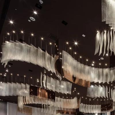 Cina Ventilatore a nastro vetro personalizzato Lobby dell'hotel Senior Club Luxury soffitto alto candelabro moderno in vendita