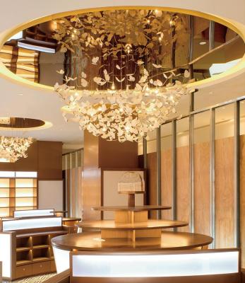 China Large Foyer Chandelier For Hotel Lobby And Home Modern K9 Crystal Butterfly Design With Custom Size And Stainless Steel for sale