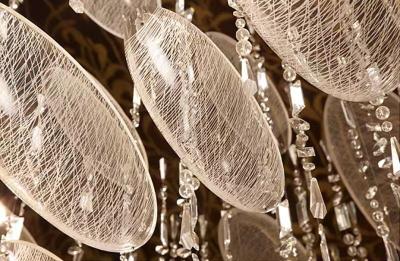 Cina Catena di cristallo ovale personalizzata Villa di vetro Hotel Lobby lampadario Grande progetto alberghiero Dipartimento di lampadine di cristallo Tavola di sabbia Sala club Sala di vetro Progetto di illuminazione creativa Lobby in vendita