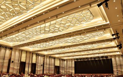 China Rectangular Geometric Pattern LED Lamp Aluminum Body Chandelier For Restaurant Restaurant Project for sale
