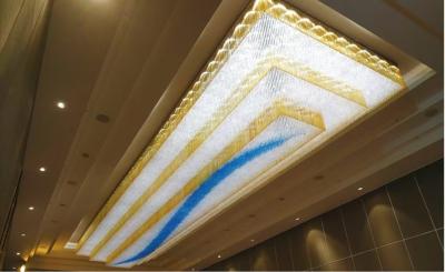 China Large Size Rectangle Custom Modern LED Gloss K9 Engineering Entrance Hall Hotel Crystal Chandelier for sale
