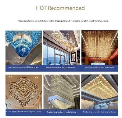 China Hotel Lobby Luxury Villa Crystal Round Long Ceiling Light Large Sales Department Sand Table Project Lamps for sale