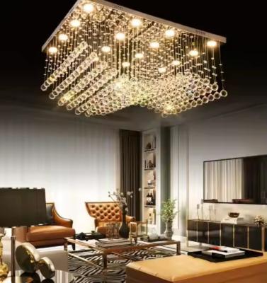 中国 オーダーメイド モダン リビング ルーム LED 波長 直角弦 クリスタルランプ ホテル エンジニアリング クリスタル 吊り吊り チェンダリア 販売のため