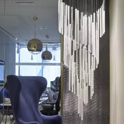 China Wedding decoration Stainless steel tube chandelier can be customized contemporary hotel lobby decorated with crystal glass chandelier white chandelier for sale