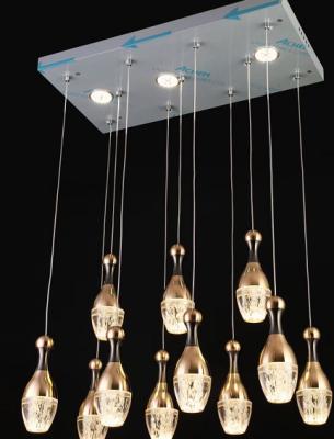 China Customizable Entryway Chandelier Bowling Ball-Shaped Post Modern Crystal Chandelier Aluminium Small Pendant Light Decorations for Home Staircase Lights for sale