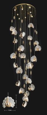 Cina Scala a chiocciola duplex per prelievo lampadario vuoto Lampadario a soffitto a LED per matrimonio a pavone Luci decorative a sospensione in acrilico per palcoscenico e hotel in vendita