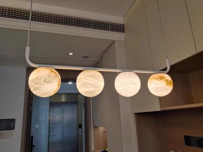 China Strip Chandelier Dining Table Lamp Large Size Hanging Installation Designer Island Table Lamp for sale