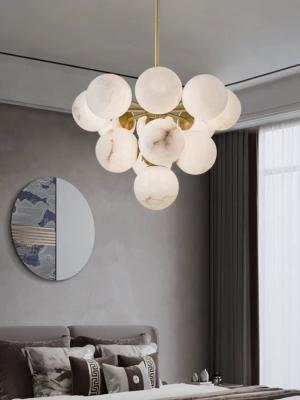 China Customized Alabaster Chandelier Black Round Ball Chandelier Light for sale