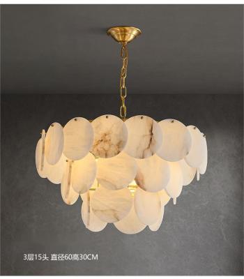 China Modern Chandelier Alabaster Chandelier Luxury Multi-tier Disc Ceiling Lights Led Light for Living Room Dinning Room for sale