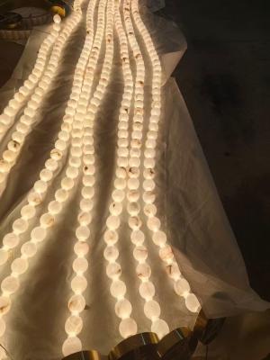 China Natural Alabaster Stone 3-Light Linear Pendant Lamp with Antique Brass Finish for Dining Table for sale
