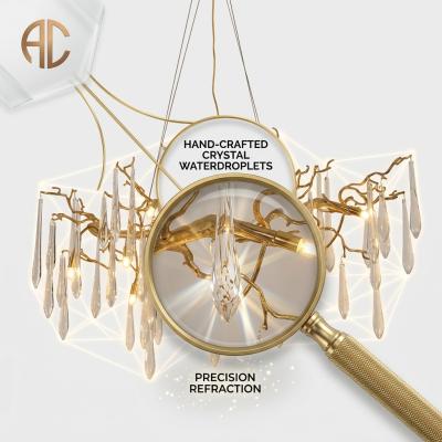 China Custom Waterfall Crystal Chandelier Gold Strands Large Hotel Atrium Ballroom Villa Luxury Lighting for sale