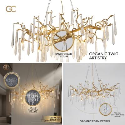 China Custom Lantern Crystal Chandelier Gold Finish Hotel Club Villa Luxury Oriental Pendant Light Fixture for sale