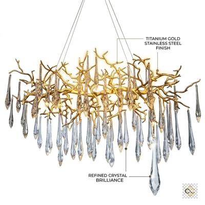 China Hospitality Pendant Light Custom Made Golden Metal Body Adjustable Color Temperature 3000-6500K For Restaurant for sale