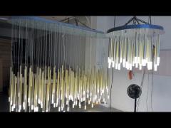 View OEM LED Glass Flower Ceiling Light Soft Brightness Wear Proof Demo