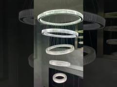 Modern Customized Pendant Light Led Crystal Ring Chandelier
