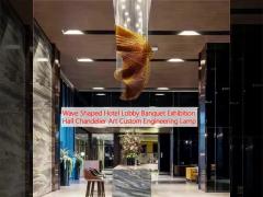 Salón de exposiciones de banquetes de hotel en forma de onda Lámpara de ingeniería personalizada