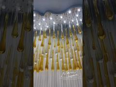 Custom Creative Glass Chandeliers Clear Or Colourful LED Lamp Source