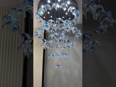 Glaze Art Ocean Theme Glass Fish Chandelier Creative Decorative Chandelier