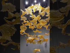 Indoor Decoration Chandelier Hotel Villa Staircase Glass LED Pendant Light