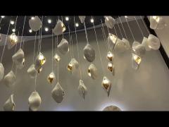 Villa mansion club high-end place ceramic petal restaurant Magnolia Nordic hotel chandelier