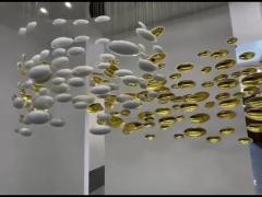 Hoge kwaliteit Spaanse mode decoratie Marmeren lamp Europese woonkamer Hoog plafond Klassiek kwartssteen ronde kandelaar