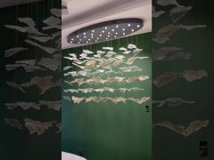 Customized Hotel Lobby Kristall-Kronleuchter Modern Luxus Dekorativ Großer Glasblatt Led Hanglicht