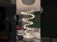 New Arrival Art Shape Irregular Glass Chandelier Villa Long Staircase Chandelier Shaped Acrylic Circ
