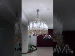 Nordic Style Custom Hotel Lobby Villa Banquet Hall LED Crystal Chandelier Pendant Light Stainless St