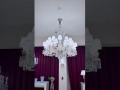 Creative Crystal Light Custom Modern Luxury White Art Ceiling Chandelier Special Shape Hotel Lobby C