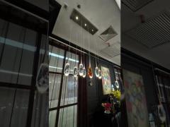 Gold Dimmable Acrylic Pendant Light Cristal Hanging Lighting Fixtures Modern Restaurant Chandelier