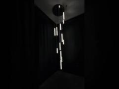 Nordic Duplex New Modern Dining Room Villa Living Room Long Rain Drop Staircase case Led Chandelier