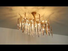 Villa Duplex Staircase Living Room Creative Custom Chandelier Glass Petal Pendant Art Lamp