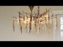 Introduce 80cm Adjustbale Wire Iron Crystal Chandelier Smoked Crystal Ceiling ISO9001 240V For You