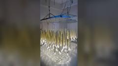 View Customized Ocean Theme Fish Lamp Ceiling Chandelier Art Galleries Assembly Hall Demo