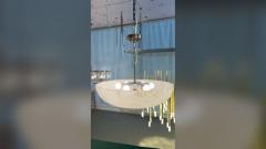 Villa Hotel Living Room Circle Linear Pendant Lamp Luxury Round Ring Led Chandelier
