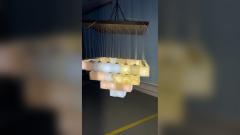 Nordic Spanish Alabaster Living Room Decorative Copper Chandelier Round Led Marble Ceiling Lamps Mod
