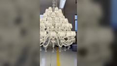 LED  Crystal Raindrop Chandelier for Hotel Lobby Large Living Room Decorative Hanging Lamp