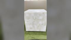 Customized Modern Luxury Square LED Brass Chandelier with Large Alabaster Pendant