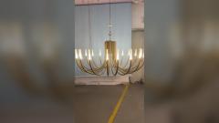 Modern Gold Metal LED K9 Luxury Crystal Chandelier Large Round Pendant Light for Hotel Bedroom Livin