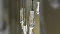 Nordic Modern LED Pendant Light Home Indoor Bedroom Background Ceiling Lamp Long Tube Crystal Glass
